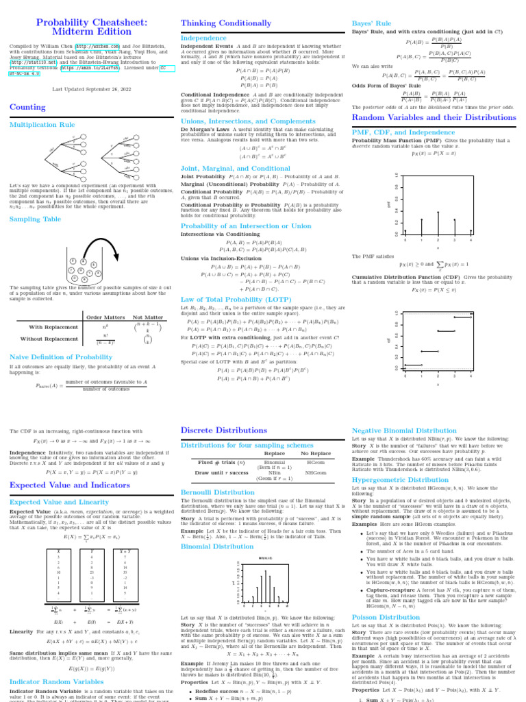 Probability Study Guide | PDF | Probability Distribution | Mathematics