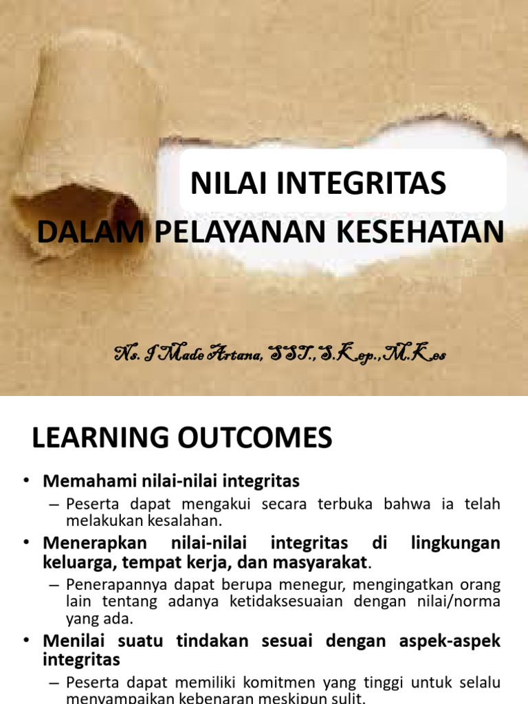 Nilai Integritas | PDF