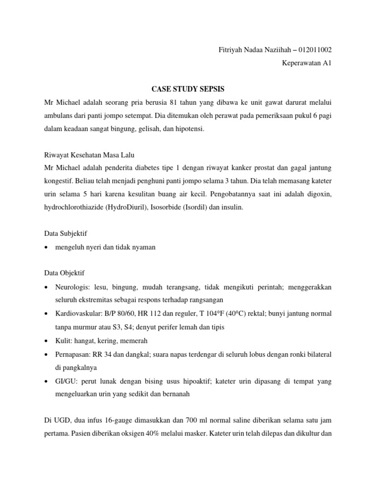 Studi Kasus Sepsis pada Pasien Lanjut Usia | PDF