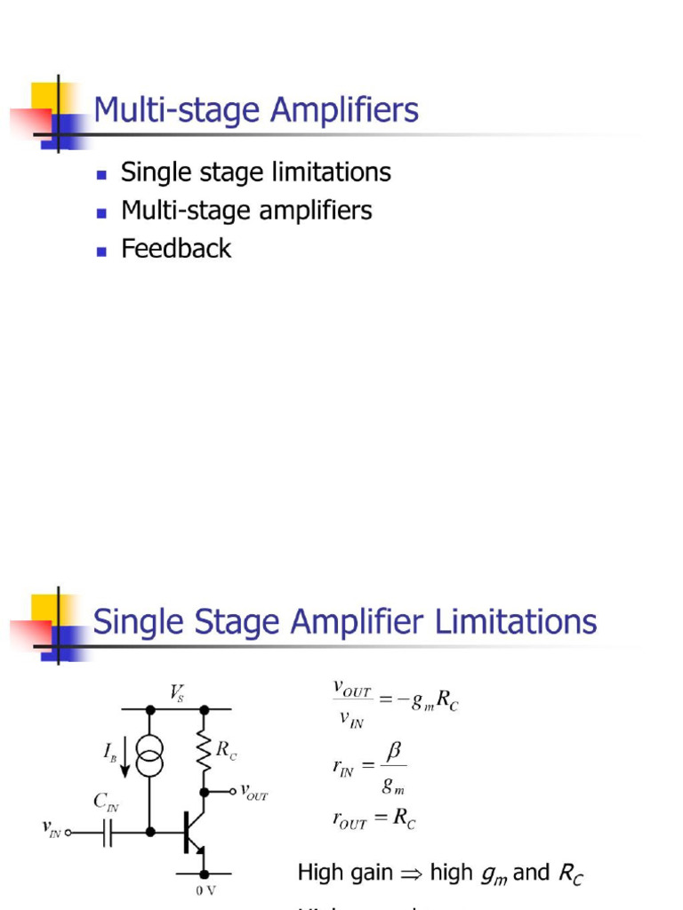 Multi Stage Amplifiers | PDF