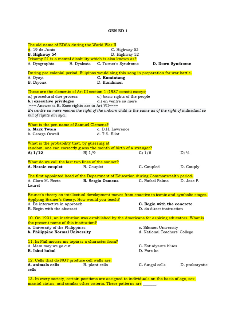 Reviewer 2 Gen Ed1 | PDF | Corazon Aquino | Learning Theory (Education)