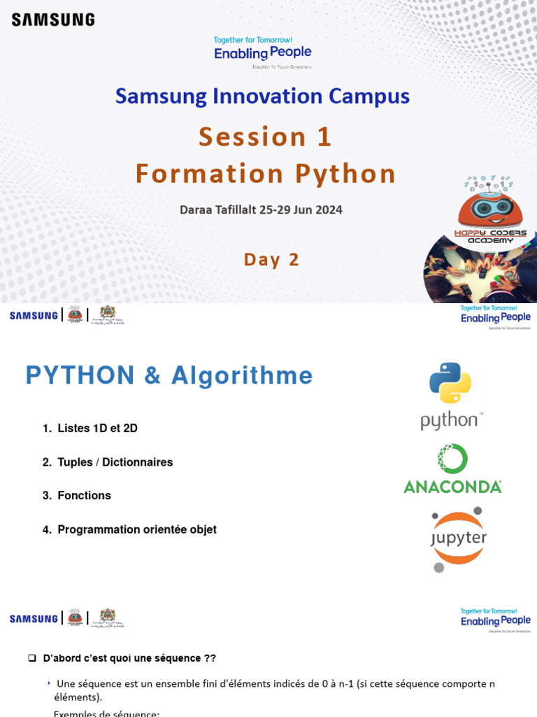 SAMSUNG IC Python S 1 Day 2 | PDF | Python (Langage de programmation) | Mathématiques appliqués