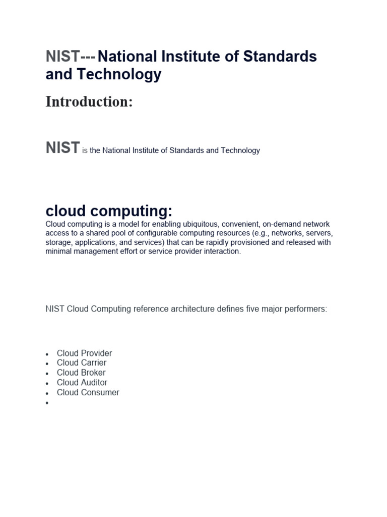 NIST Cloud Computing Reference Architecture | PDF | Cloud Computing | Computer Network