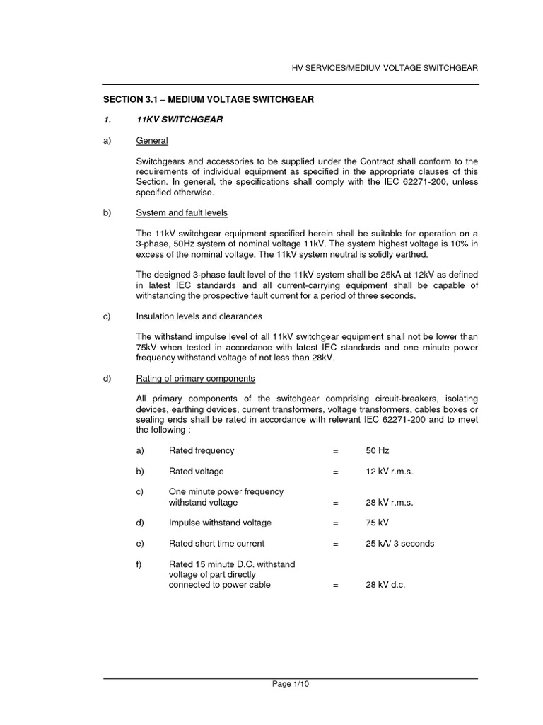 S3.1 - A.5 Electrical Spec - MV SG | PDF | Electrical Wiring | Switch