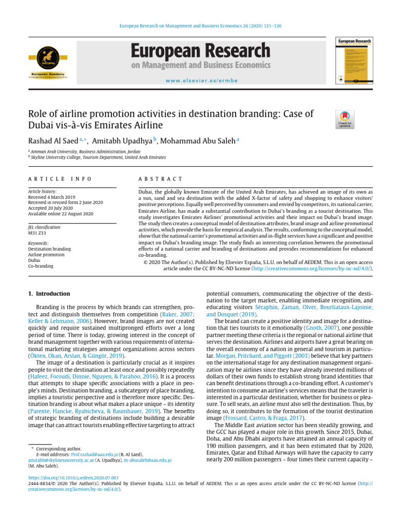 Airline Promotions and Dubai Branding | PDF | United Arab Emirates ...