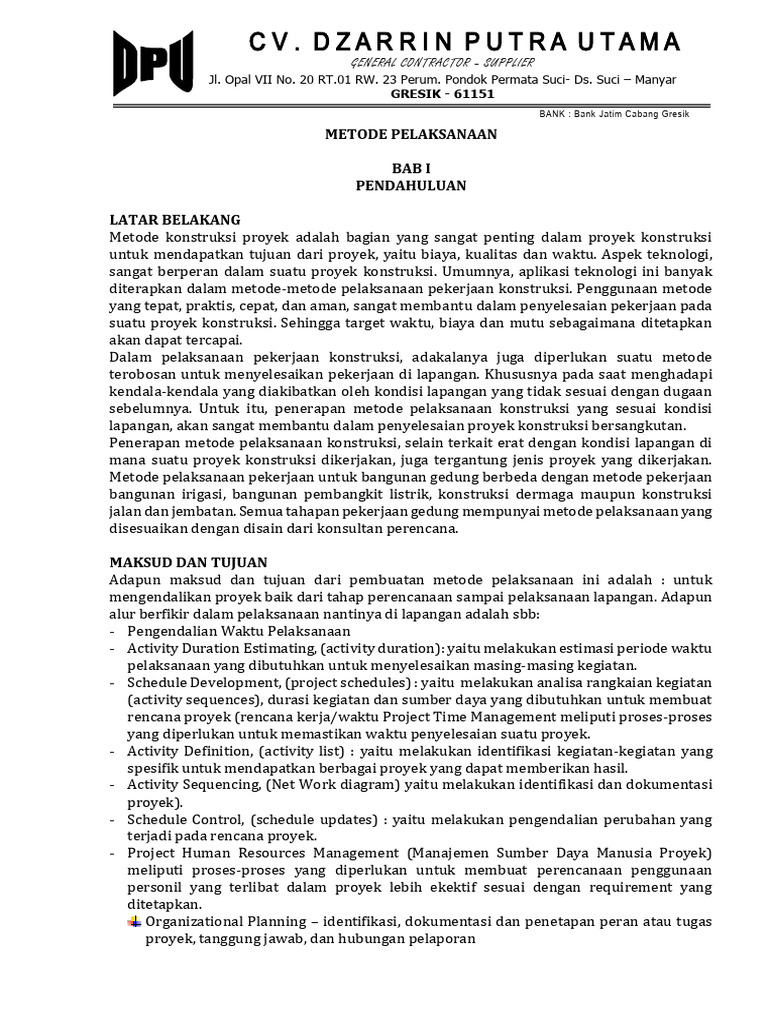 METODE PELAKSANAAN Rev 2 | PDF