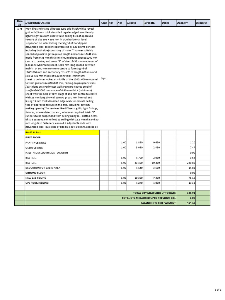 Grid Ceiling Measure | PDF | Wall | Building Engineering