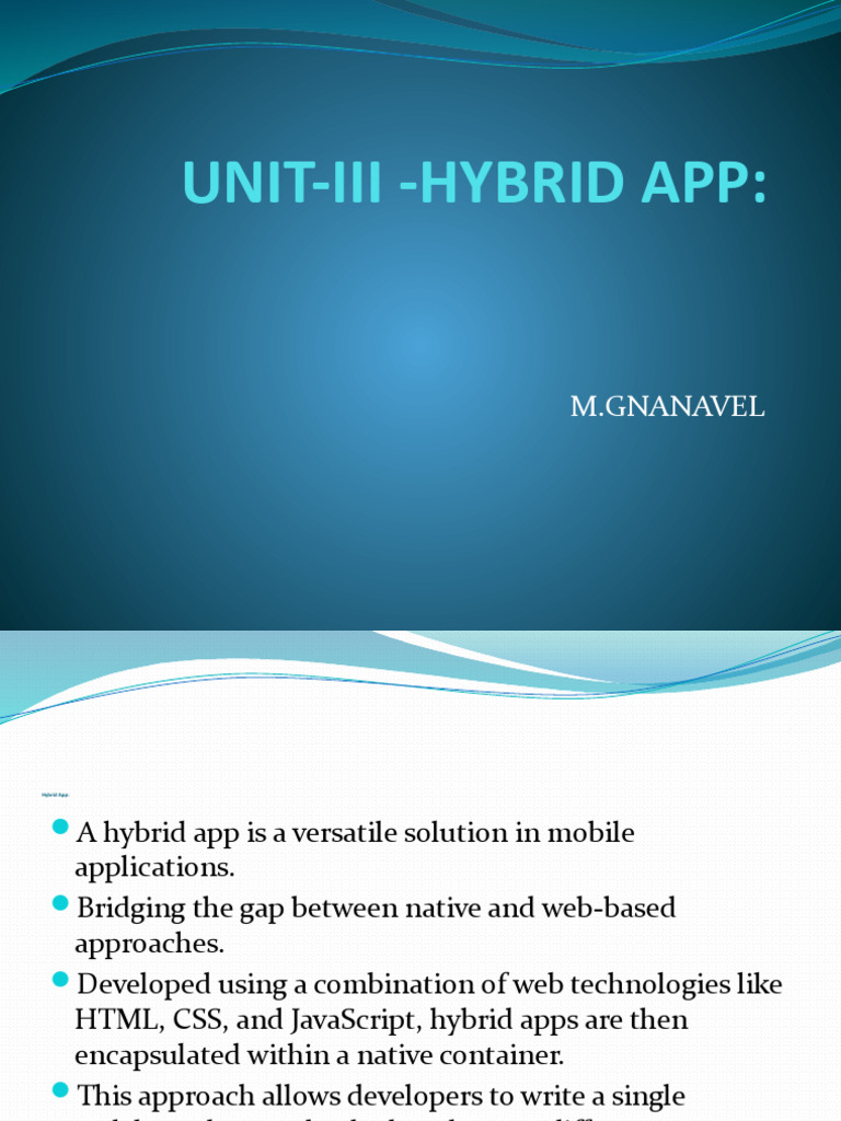 Unit-Iii - Hybrid App | PDF | Mobile App | Cross Platform Software