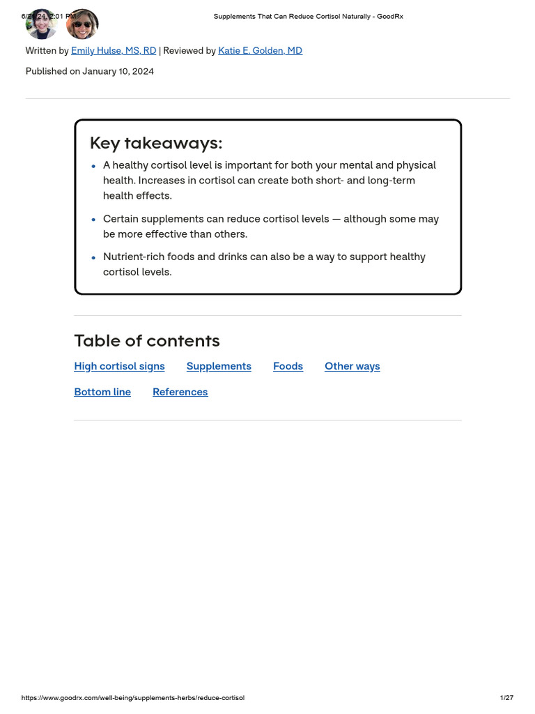 Supplements That Can Reduce Cortisol Naturally - GoodRx | PDF | Omega 3 ...