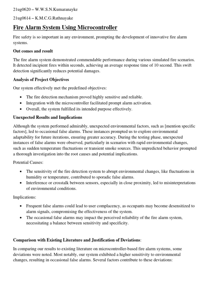 05.fire Alarm System Using Microcontroller | PDF | Sensitivity And Specificity | System