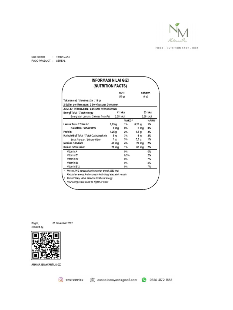 NF Custom | Download Free PDF | Calorie | Nutrition Facts Label