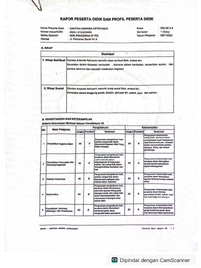 Kelas 3 Smes 1 | PDF