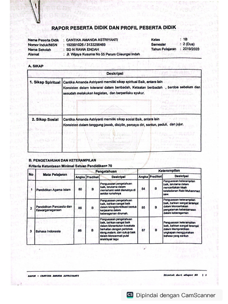 Kelas 1 Smes 2 | PDF