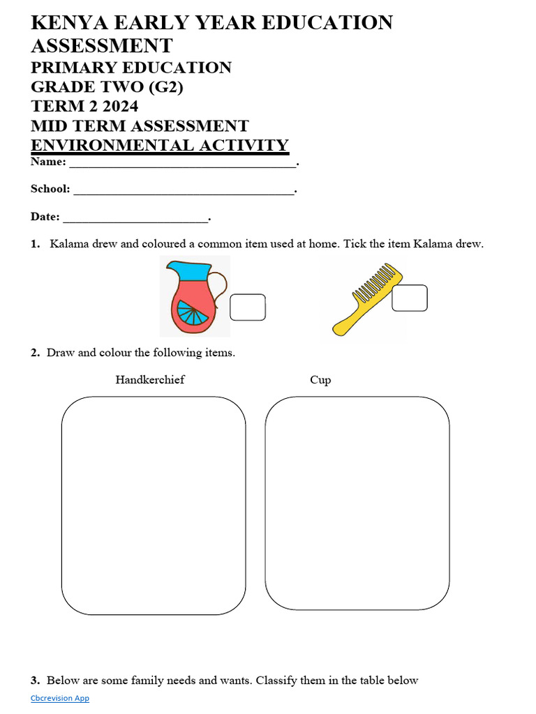 Grade 2 Environmental Assessment Term 2 | PDF | Prayer | Jesus