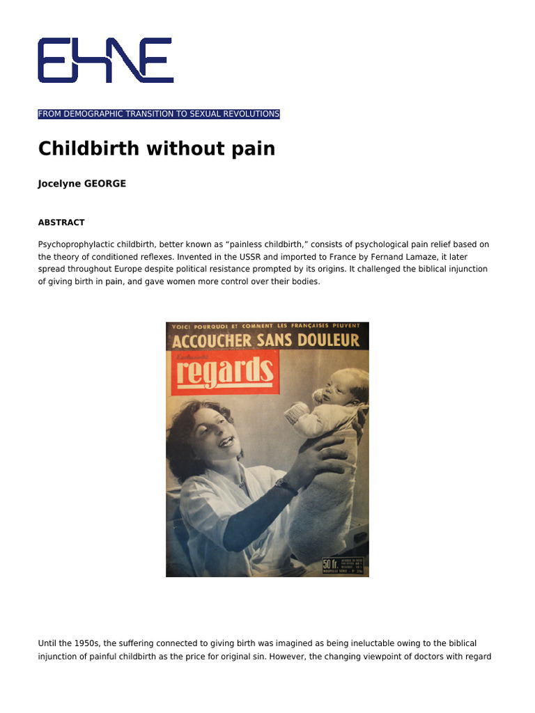 EHNE - Childbirth Without Pain | PDF | Childbirth | Health Care