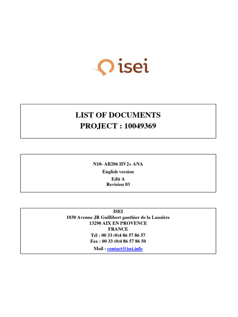 HV2+ ANA System Approval Documents | PDF