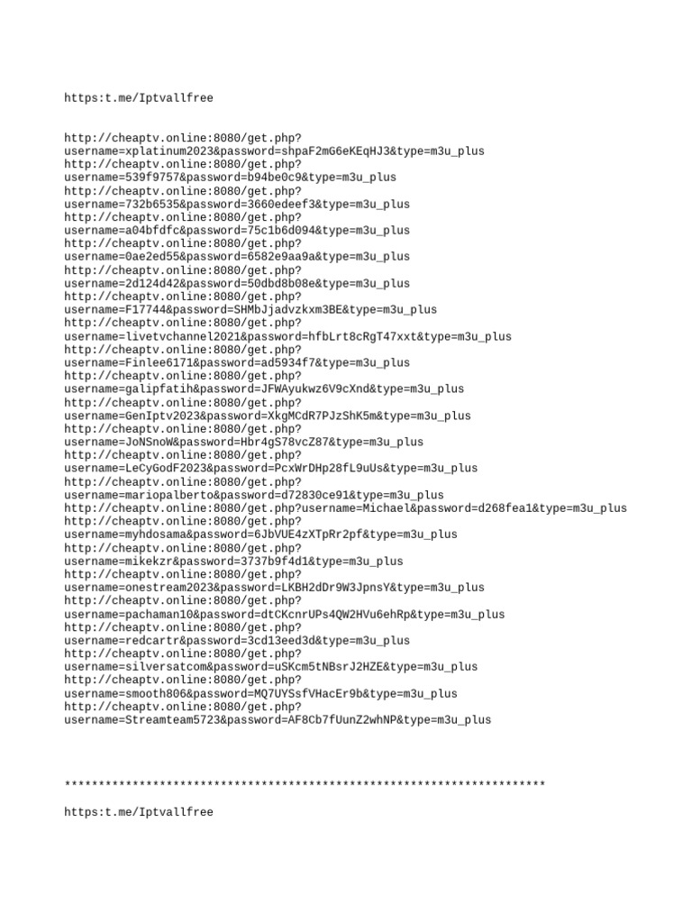 IPTV Access Links for Streamers | PDF | Computers