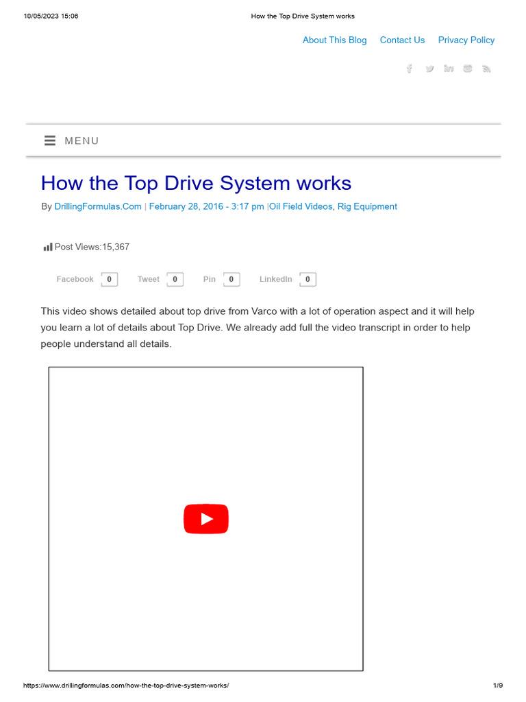 How The Top Drive System Works | PDF | Casing (Borehole) | Oil Well