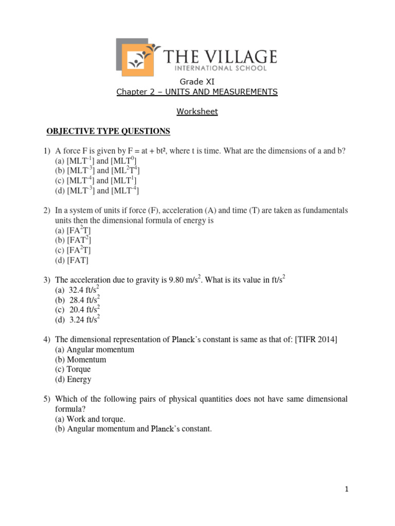 2-CLASS 11 - PHYSICS - UNITS AND MEASUREMENT | PDF | Acceleration ...