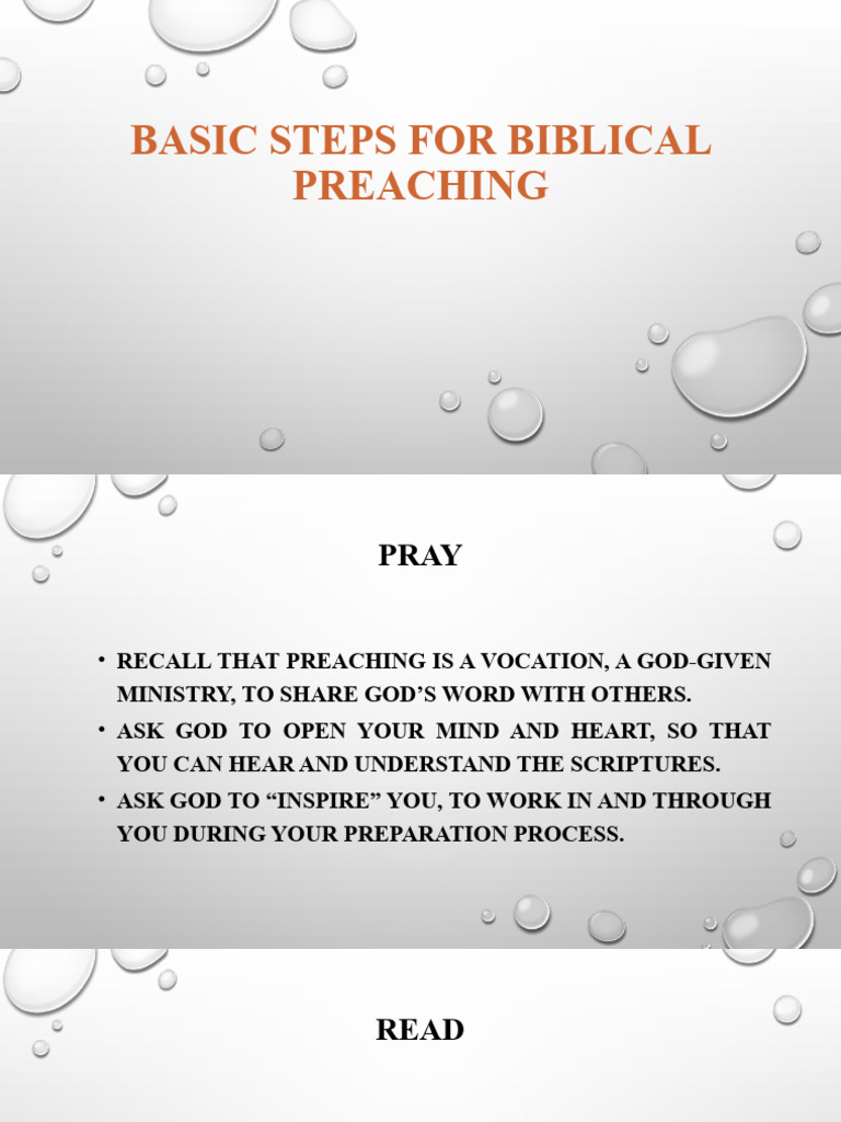 Basic Steps for Biblical Preaching | Download Free PDF | Sermon | Bible