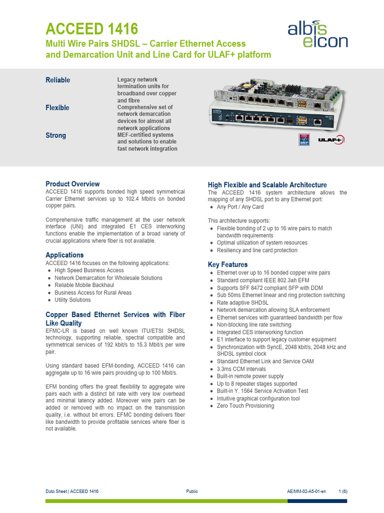 Data Sheet ACCEED 1416 en | PDF | Ethernet | Computer Network