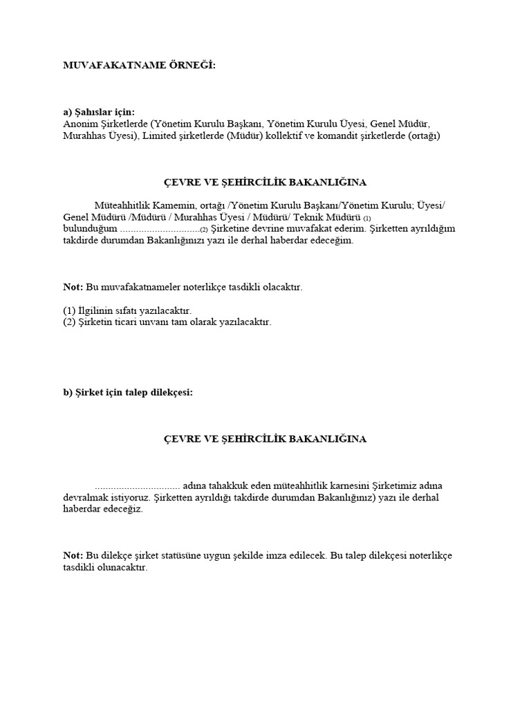 Ornek 7 Muvafakatname Ornegi | PDF