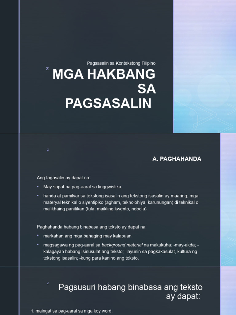 Mga Hakbang Sa Pagsasalin | PDF