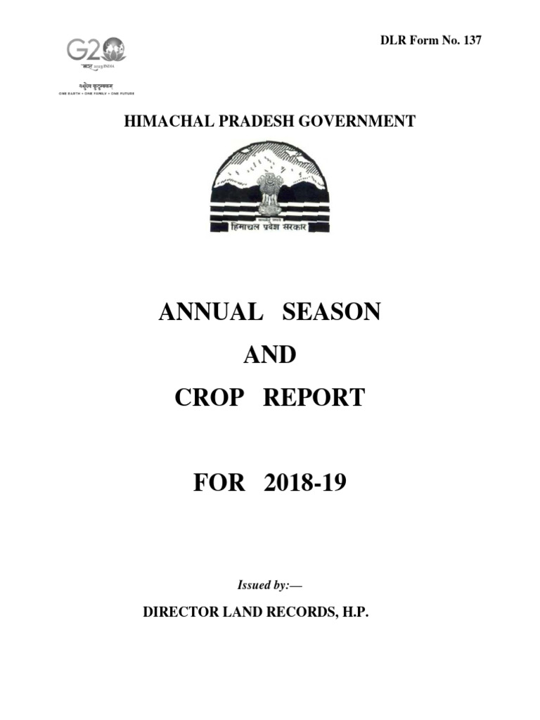 Annual Season and Crop Report - 230926 | PDF | Sowing | Cereals