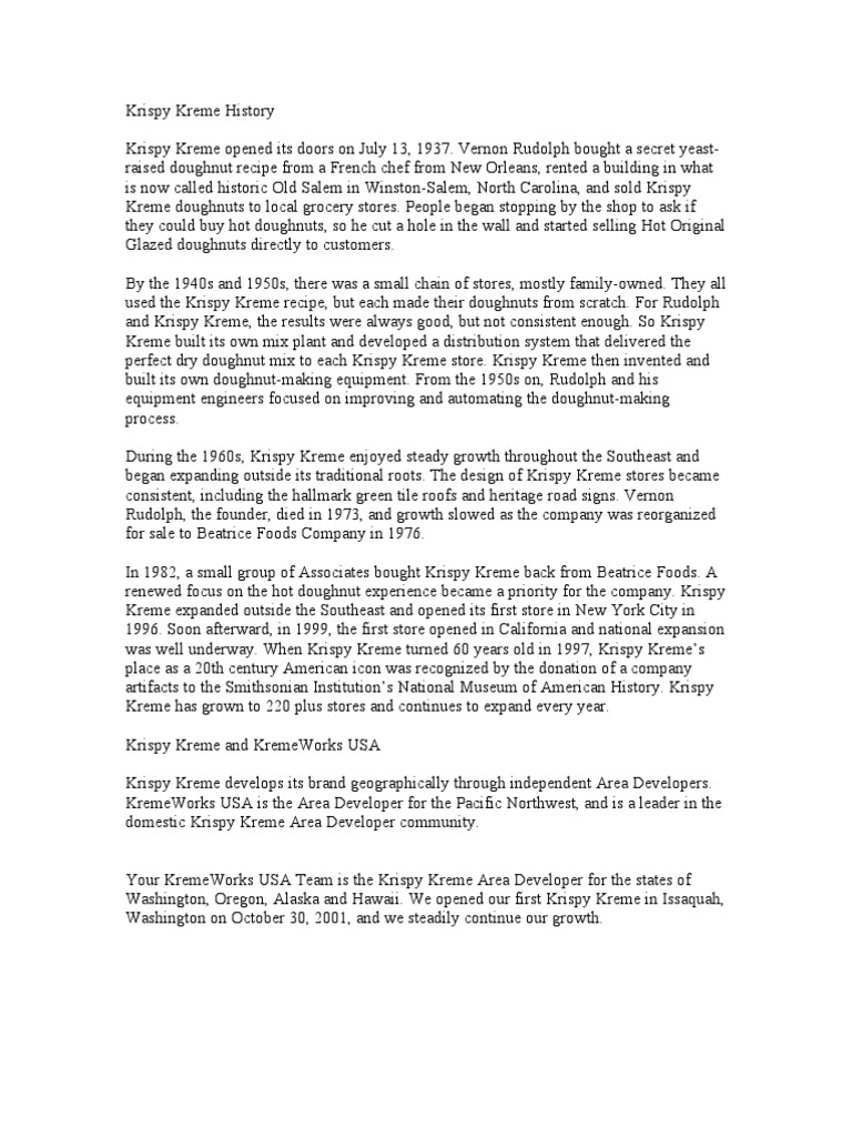 Krispy Kreme History