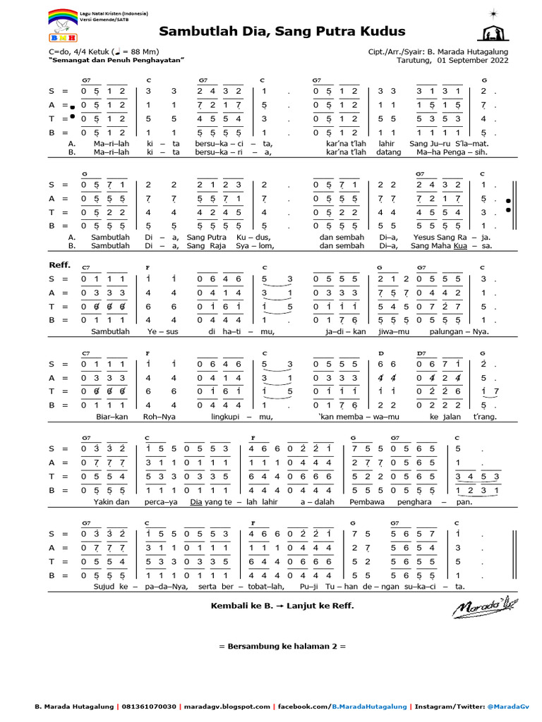 Gemende-Sambutlah Dia, Sang Putra Kudus | PDF