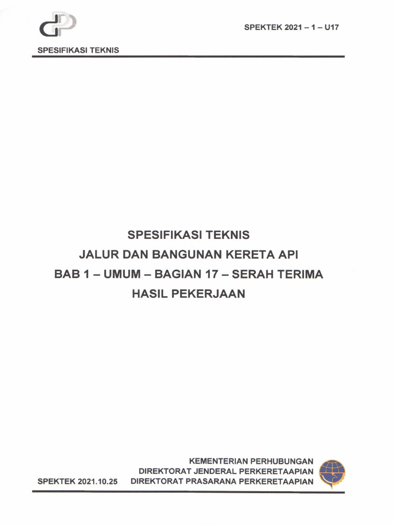 Spektek 2021 1 U17 Serah Terima Hasil Pekerjaan | PDF