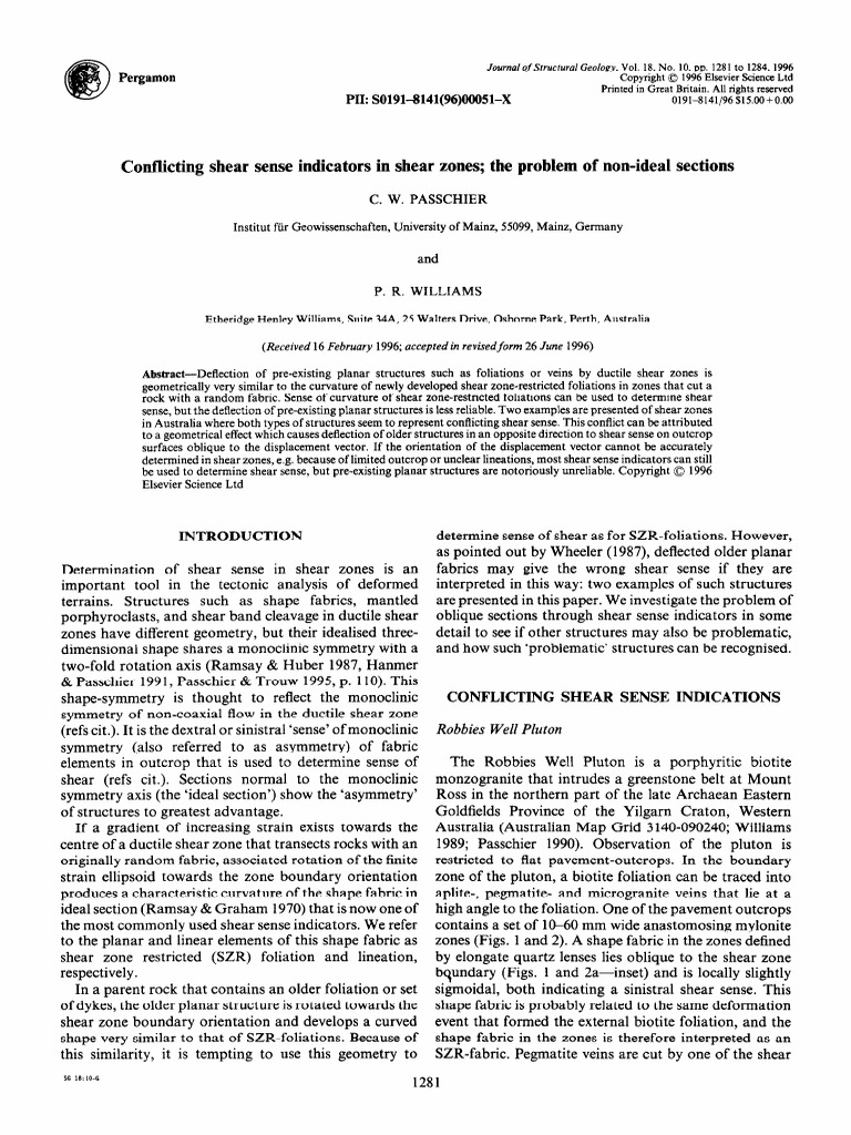 Conflicting Shear Sense Indicators in SH | PDF | Fault (Geology ...