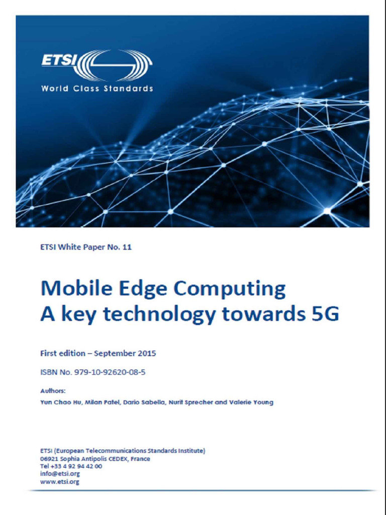 Mobile Edge Computing A Key Technology Towards 5g Patrick Durand Pdf Augmented Reality