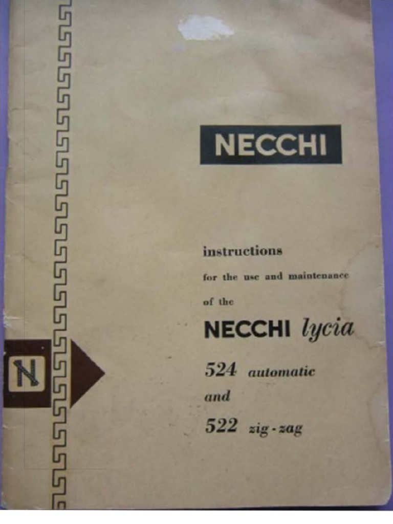 Nicchi Lycia 524 Sewing Machine Instruction Manual | PDF