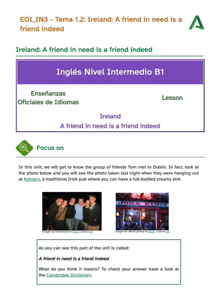 Tema 2 Inglés B1 Escuela Oficial de Idiomas | PDF | Linguistics | Syntax