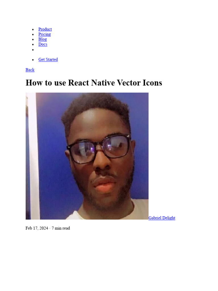 React Native Vector Icons | Download Free PDF | Icon (Computing) | Ios