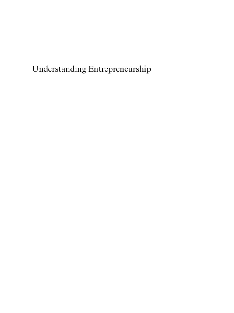 Understanding Entrepreneurship | PDF | Entrepreneurship | Paradigm