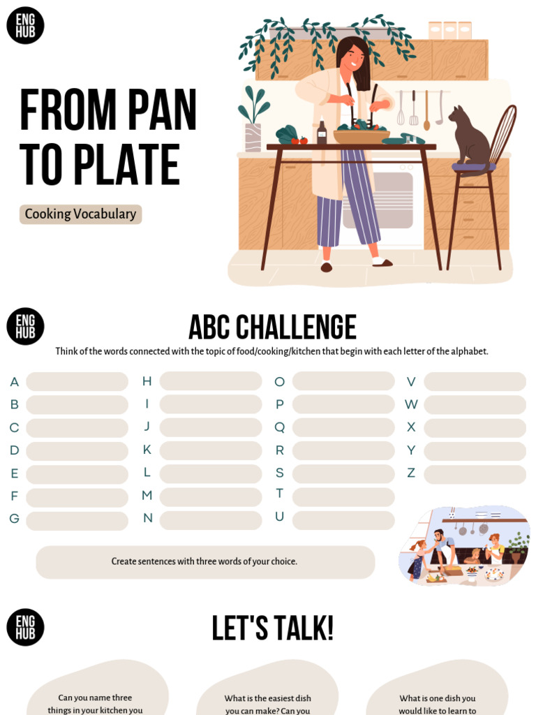A1-A2 From Pan To Plate (Cooking Vocabulary) SV | PDF | Pasta | Cakes