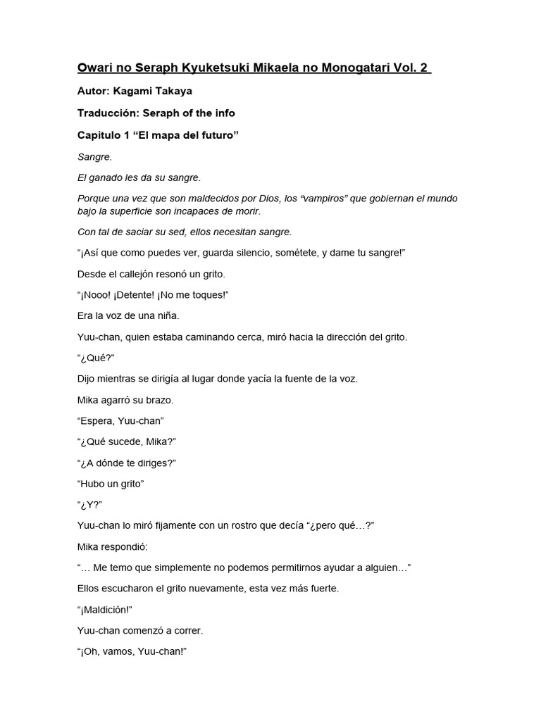 OnS Kyuketsuki Mikaela No Monogatari 2 - Capitulo 1 | PDF | Vampiros | Verdad