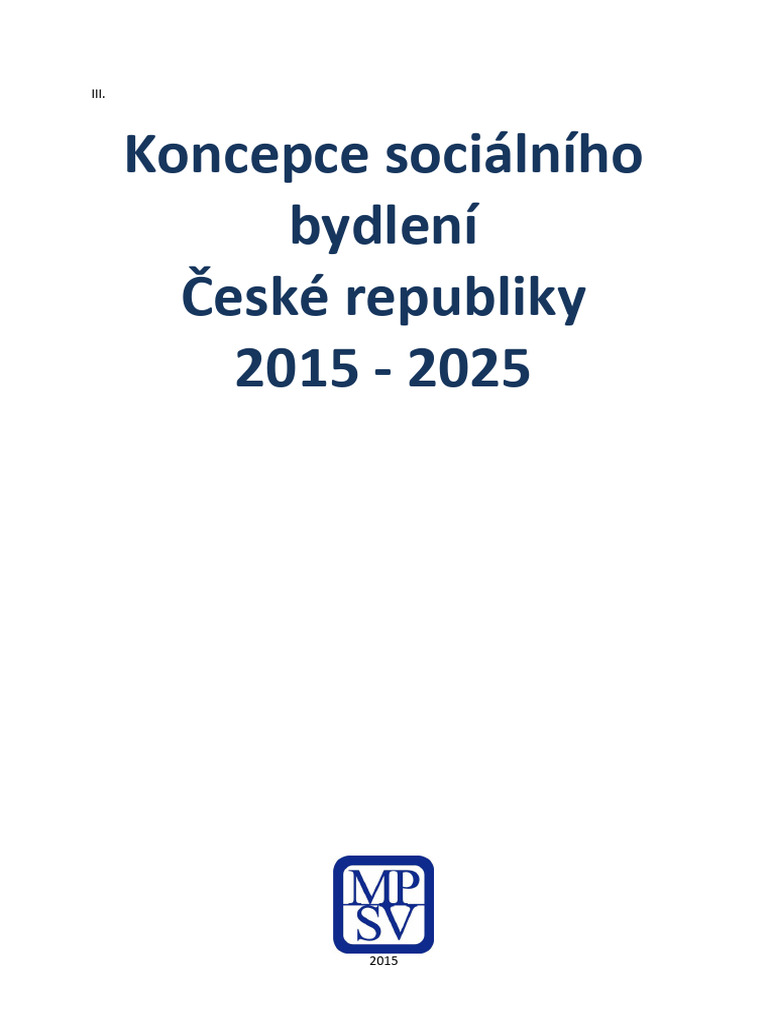 Koncepce Socialniho Bydleni CR 2015-2025 | PDF