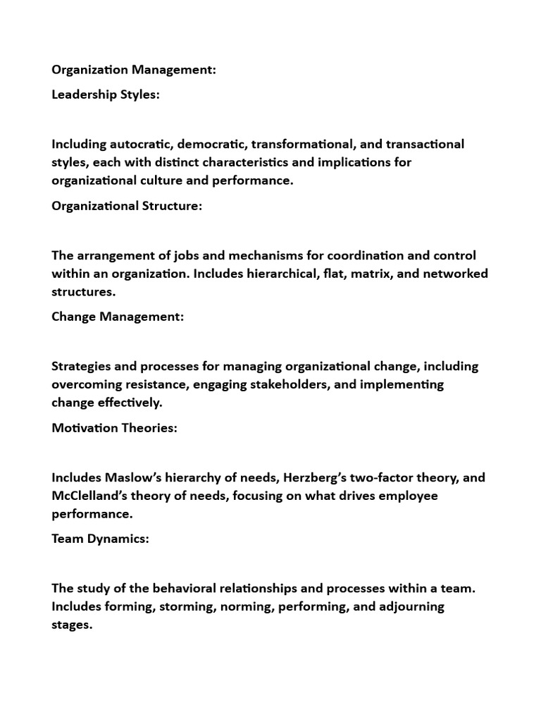 Organisation Management Notes | PDF