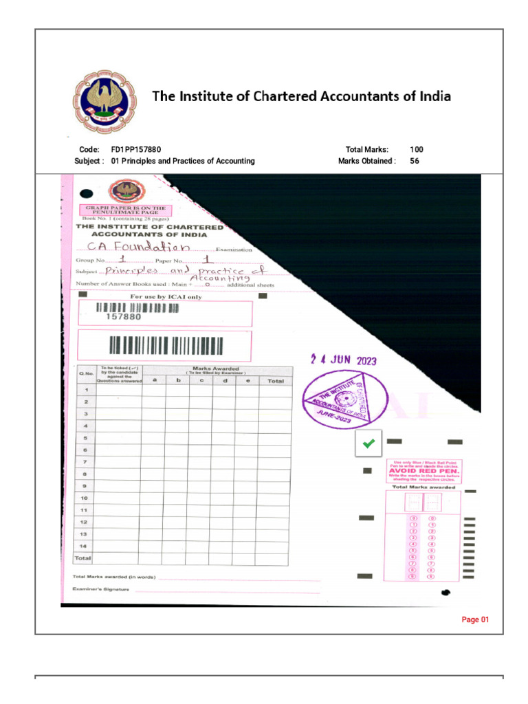 Account Exam Paper Solution CA Foundation June 2023 | PDF | Business