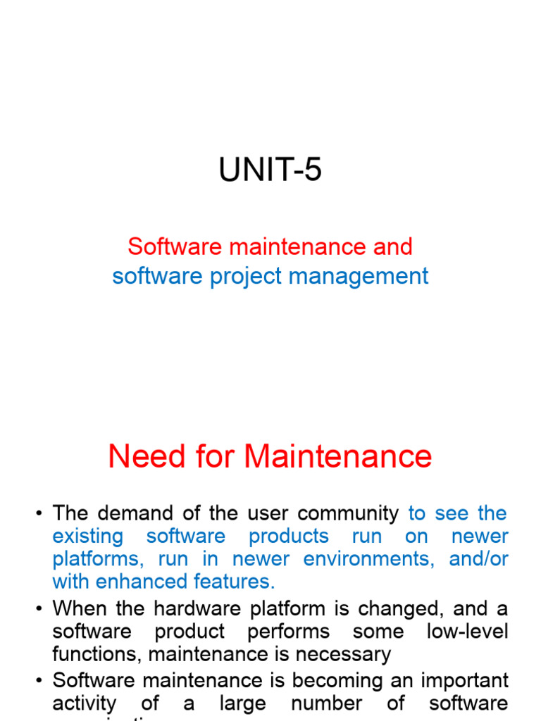 Soft Maintanance (Unit-5) | PDF | Software | Computer Engineering