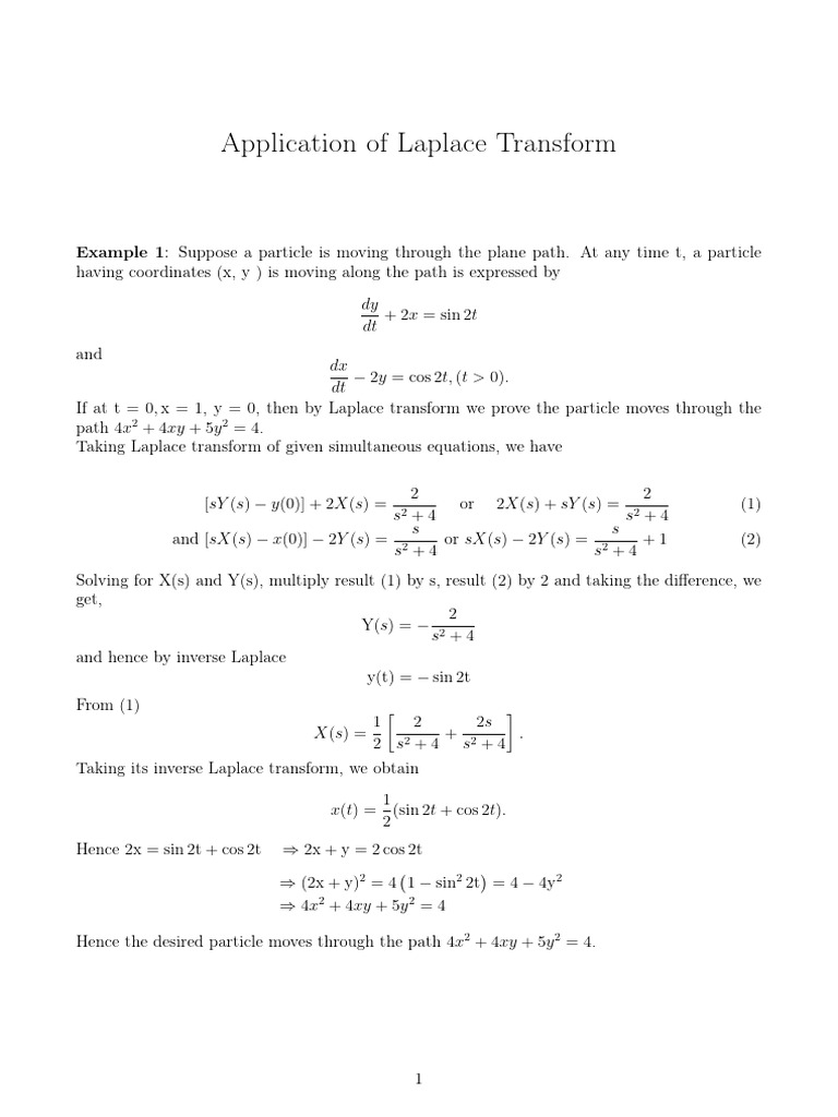 Application of Laplace | PDF | Laplace Transform | Theoretical Physics