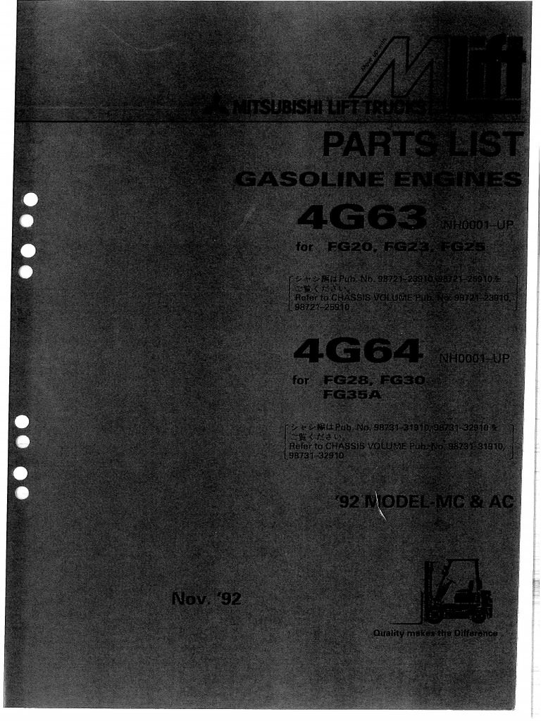 Mitsubishi 4g63 4g64 Parts List | PDF