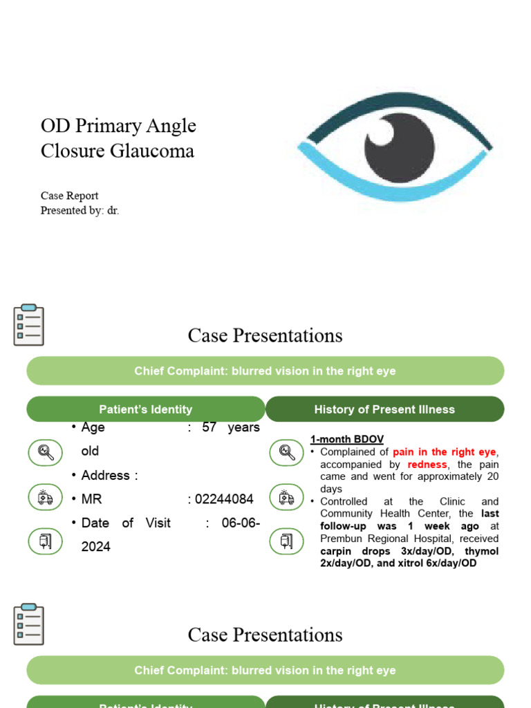 Case Report - Pacg 2 | PDF | Human Eye | Glaucoma
