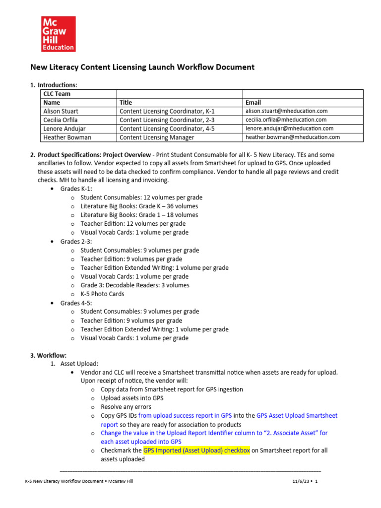 New Literacy RNP Vendor Workflow - 11 - 06 - 23 UPDATED | PDF | Global ...