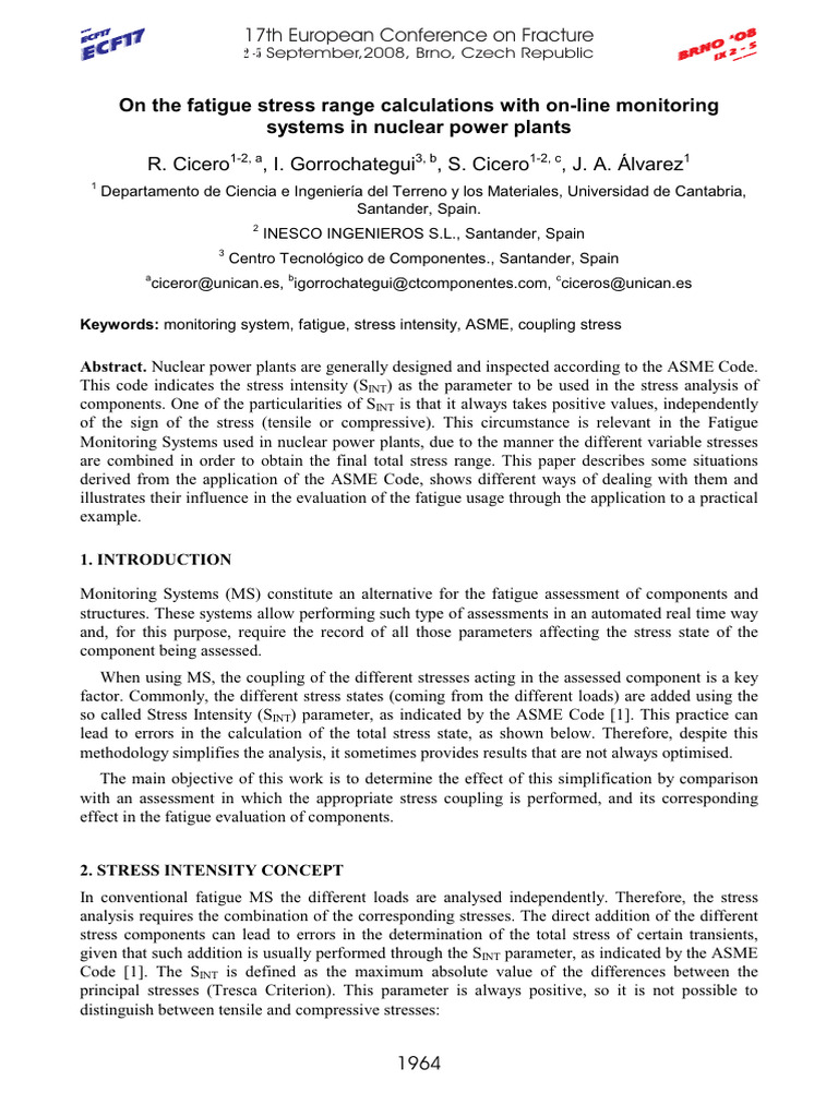 On The Fatigue Stress Range Calculations With On-Line Monitoring | PDF ...