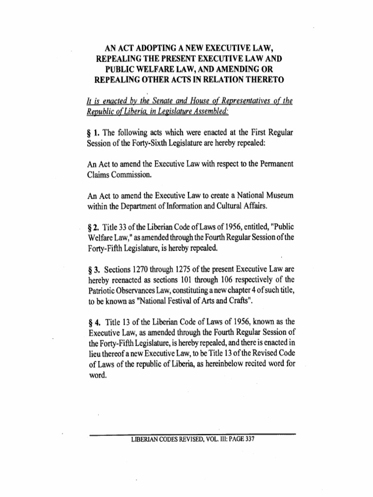 The Executive Law of 1972 Chapter 25 | PDF | Presidents Of The United ...