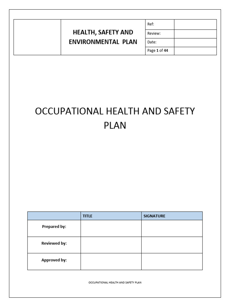 Hse Plan | PDF | Occupational Safety And Health | Safety